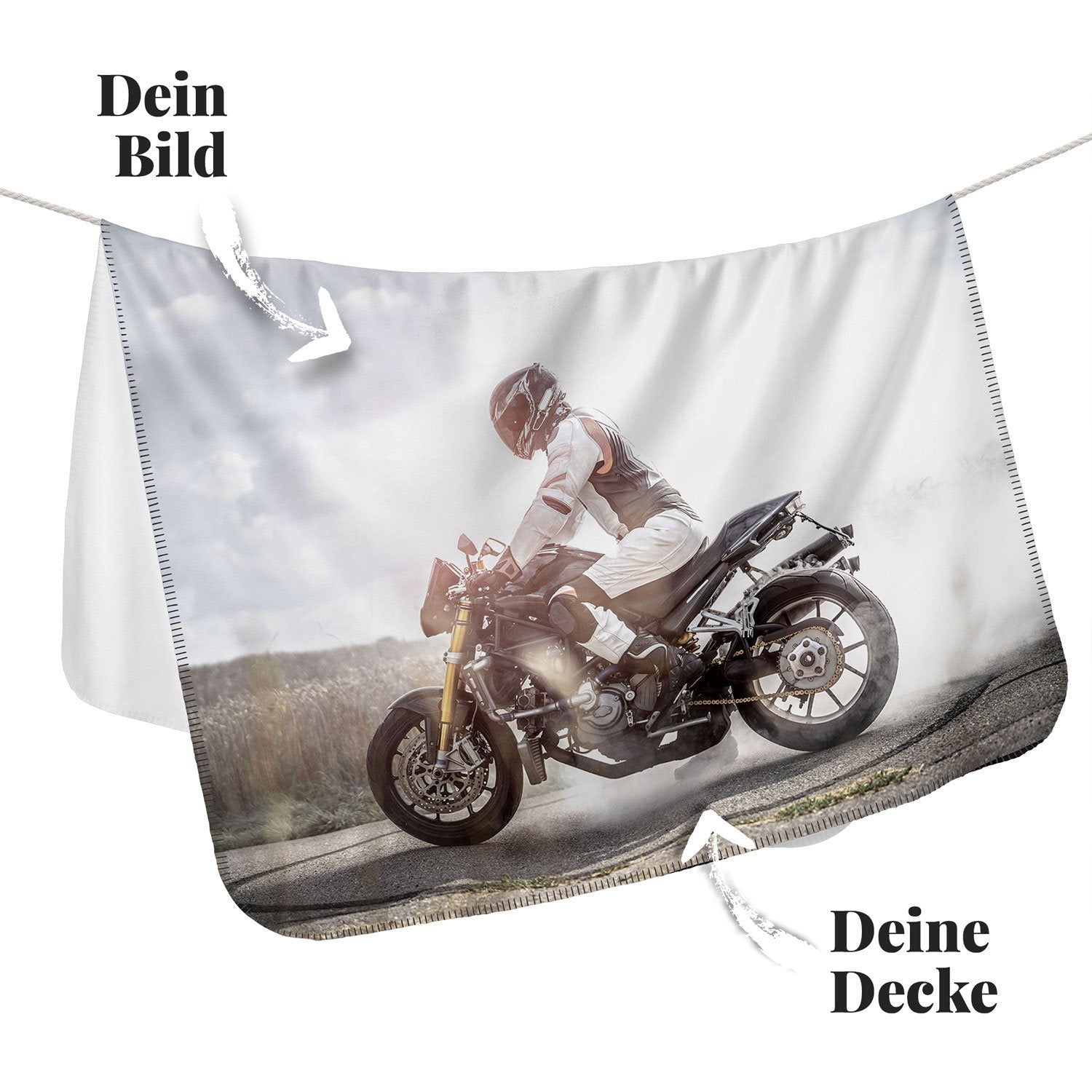 Biker Decke mit Deinem Motorrad – The Nice Print Guys